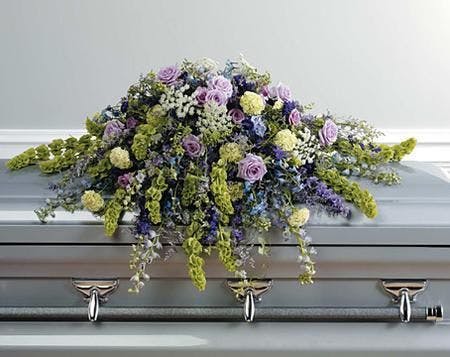 Lavender Casket Spray - Durocher Florist - For the Casket