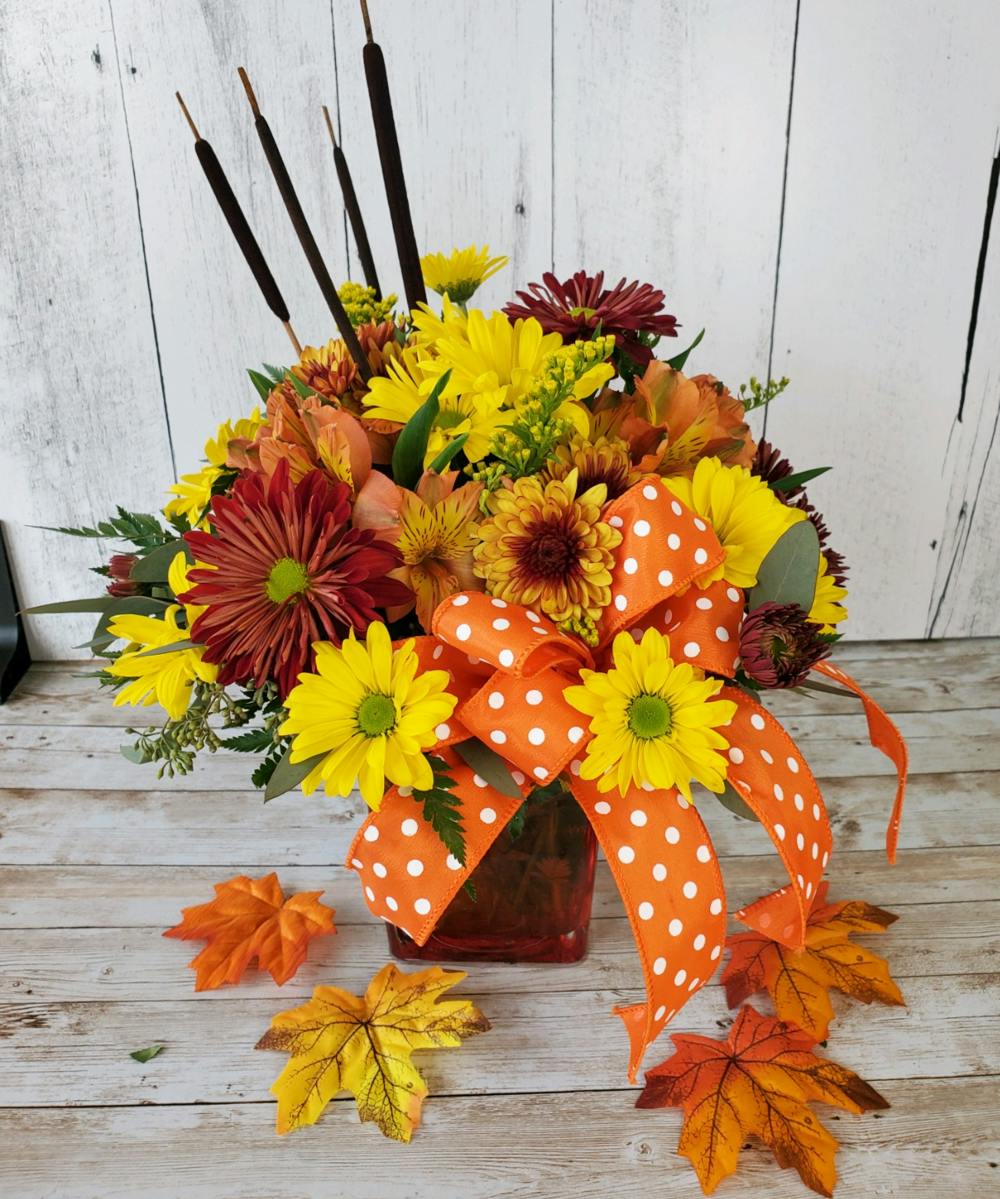 Autumn Daisies and Dots